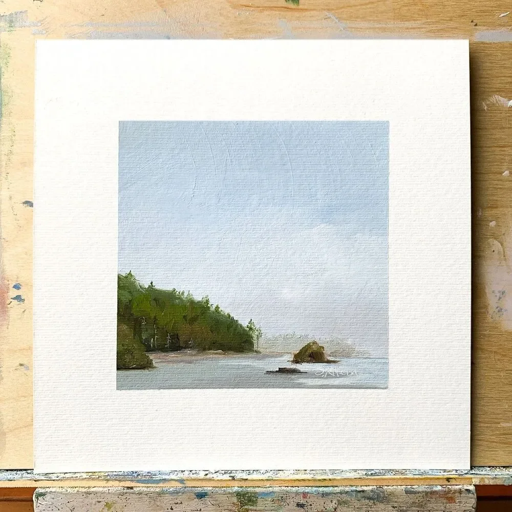 Art | 8x8 Pnw Original Oil Painting Seascape Pacific Olympic National ...